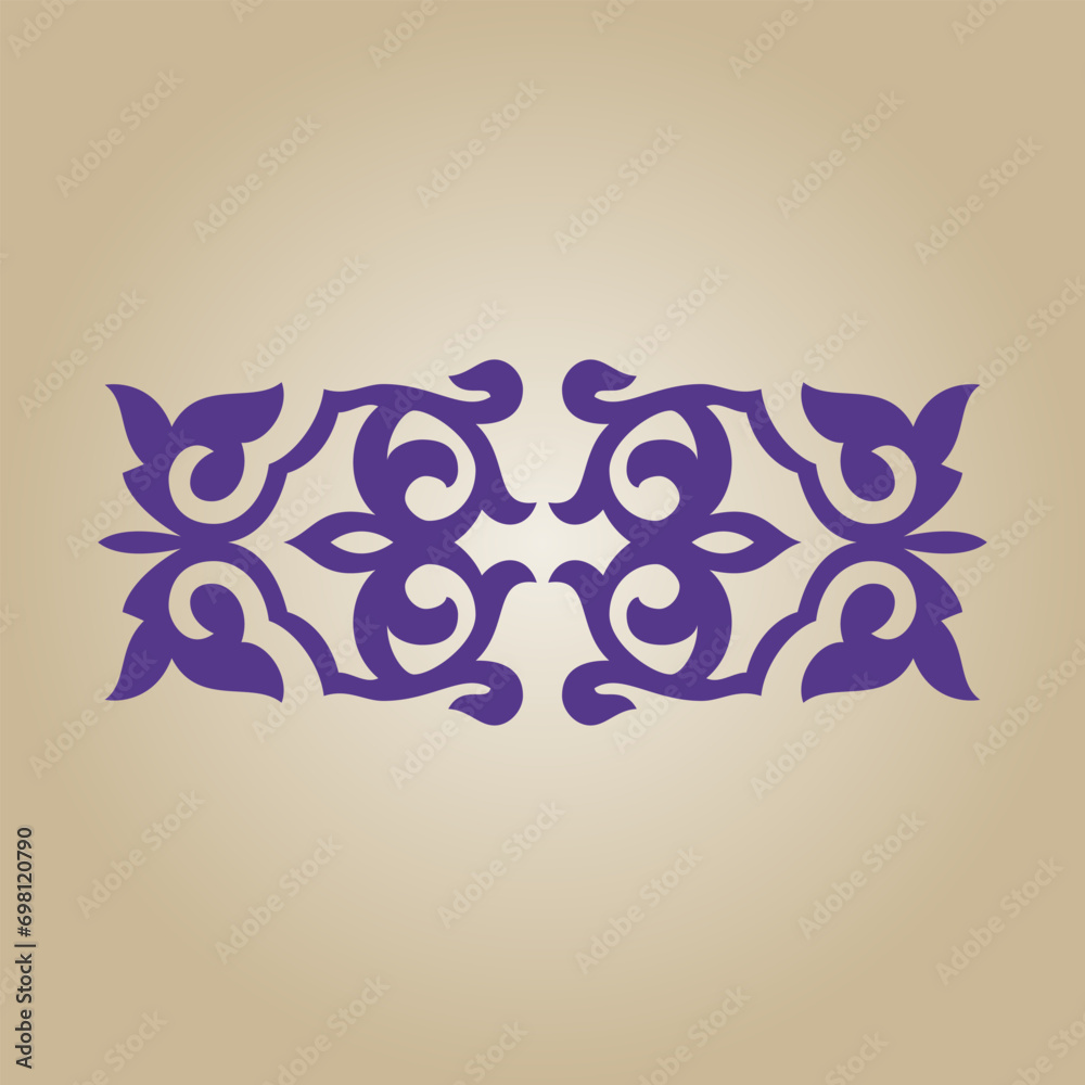 Vintage ornate linear ornaments in Kazakh traditional style. Asian ...