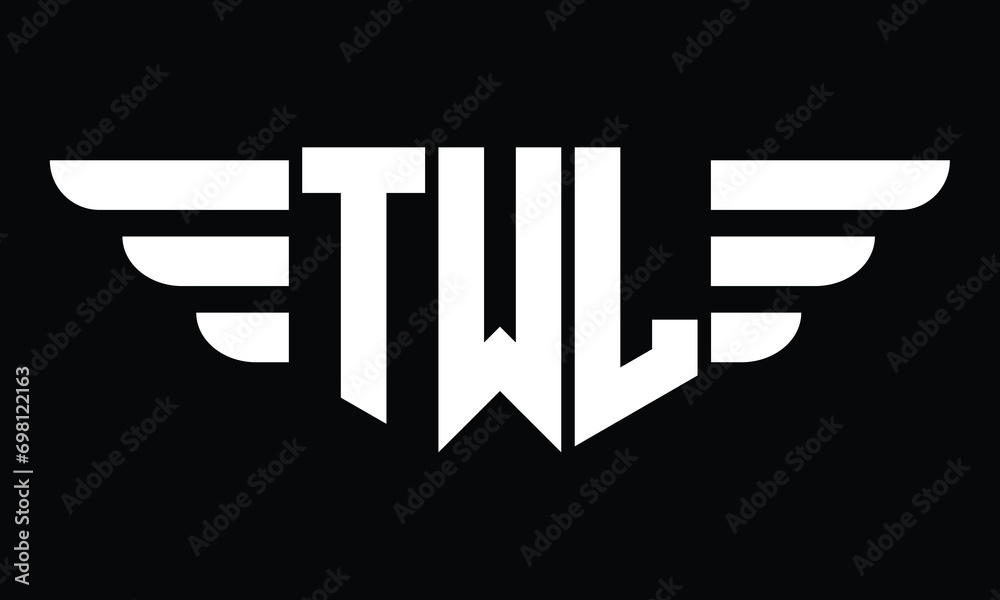 TWL three letter logo, creative wings shape logo design vector template ...