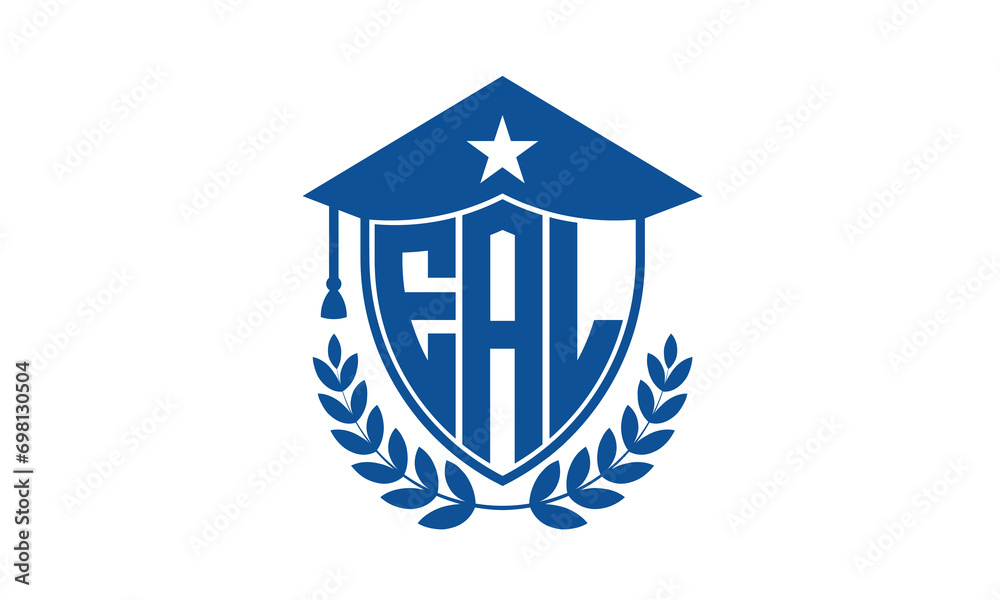 EAL three letter iconic academic logo design vector template. monogram ...