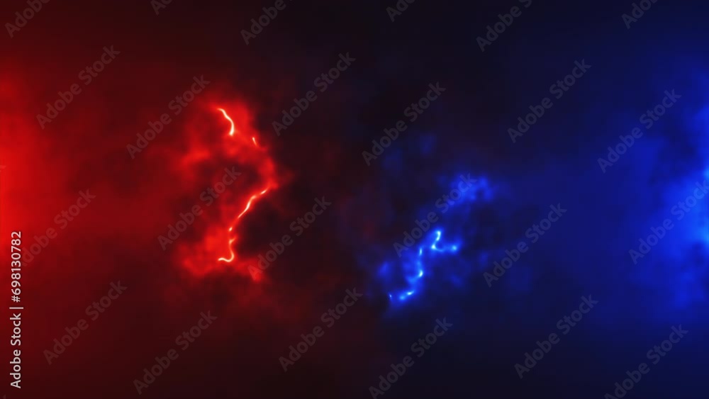 Abstract fire and ice background. Blue and red energy rays mixing ...