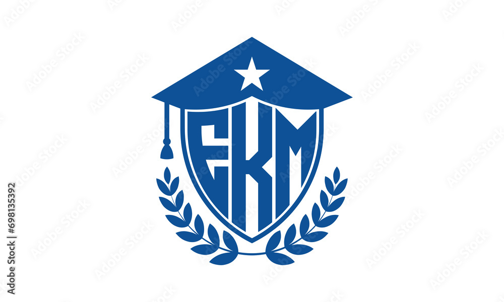 Vektorová grafika „EKM three letter iconic academic logo design vector ...