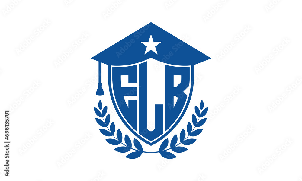 Vetor de ELB three letter iconic academic logo design vector template ...