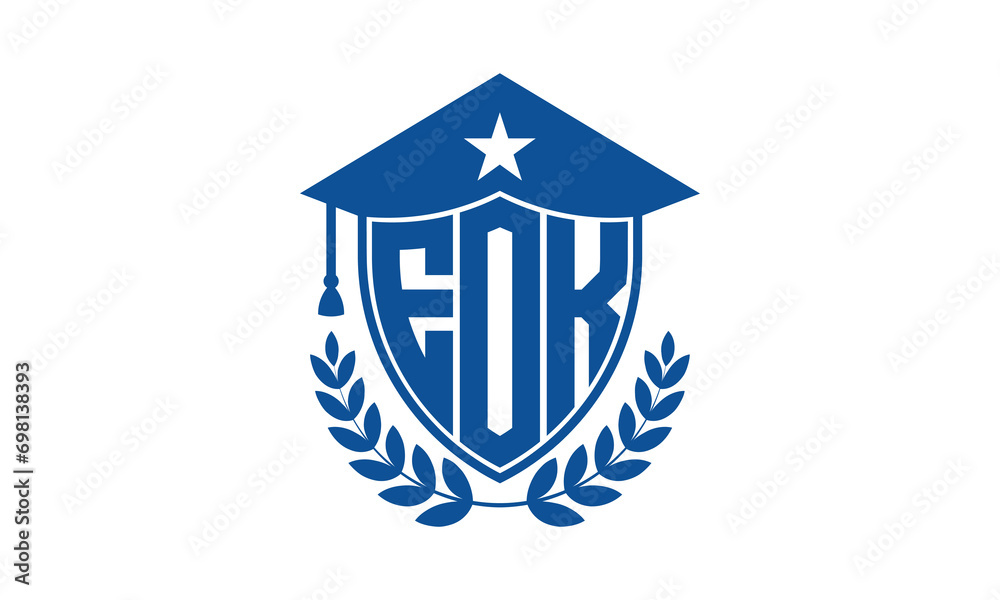 EOK three letter iconic academic logo design vector template. monogram ...