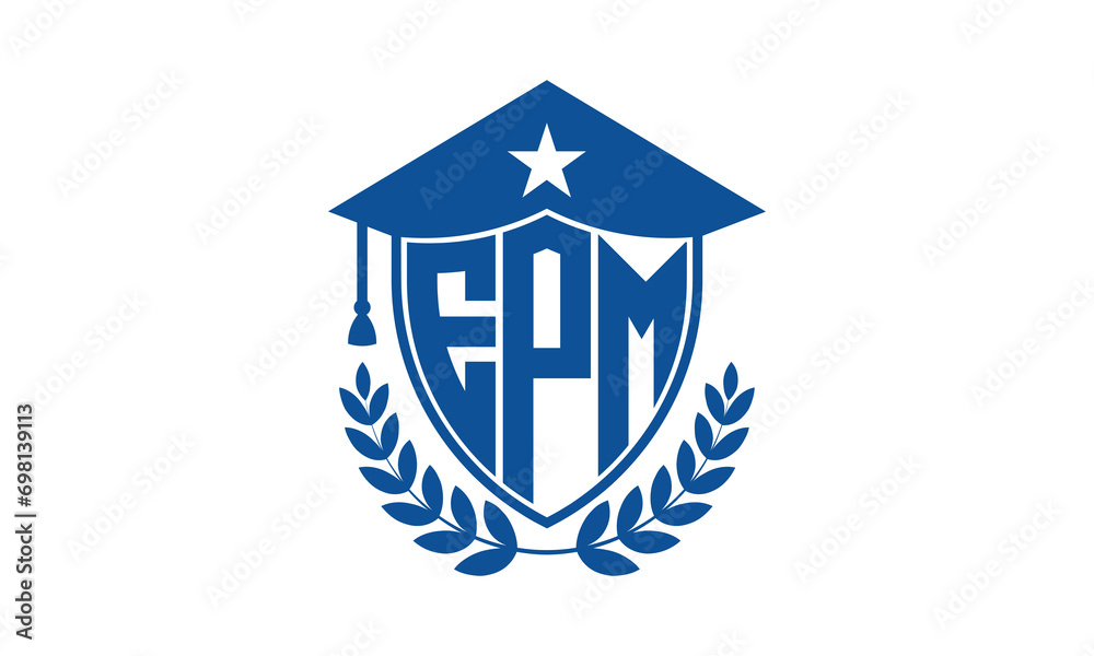 EPM three letter iconic academic logo design vector template. monogram ...