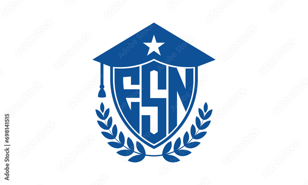 Vetor de ESN three letter iconic academic logo design vector template ...