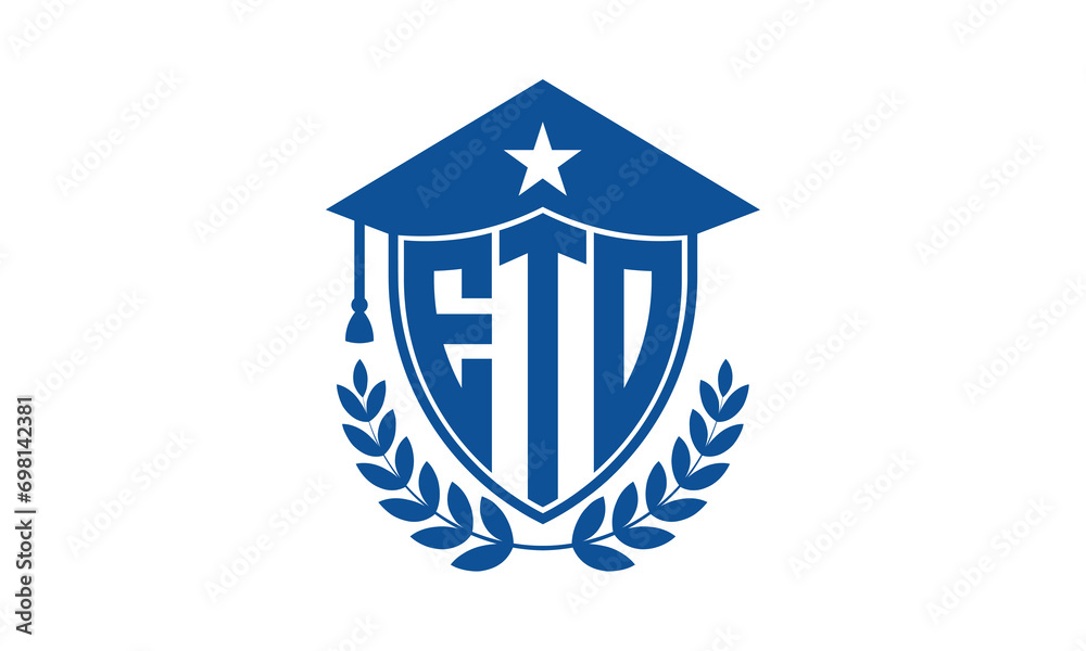 ETO three letter iconic academic logo design vector template. monogram ...