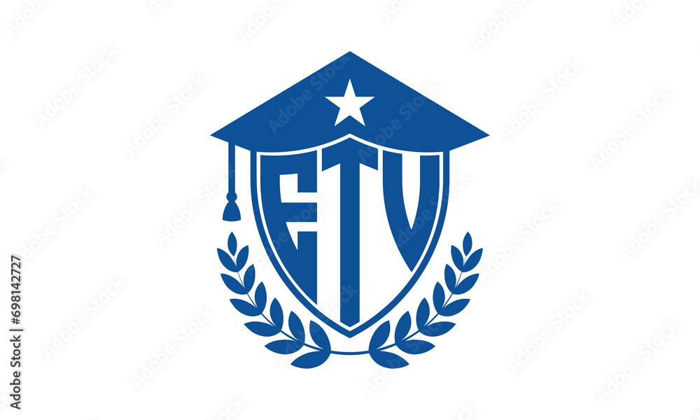 ETV three letter iconic academic logo design vector template. monogram ...
