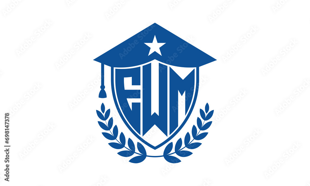 EWM three letter iconic academic logo design vector template. monogram ...