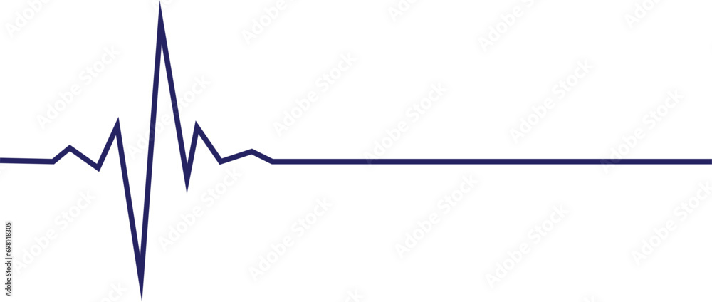 Blue heart pulse rate line on transparent white background. Vector ...