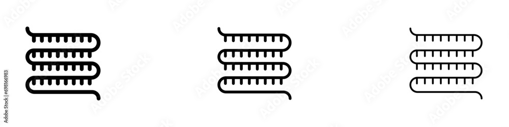 Condenser coil vector icon set. AC cooling copper evaporator vector ...