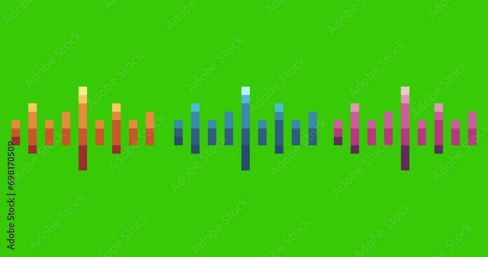 Vidéo Stock Green screen of beat music, beat music icon bits pixel ...