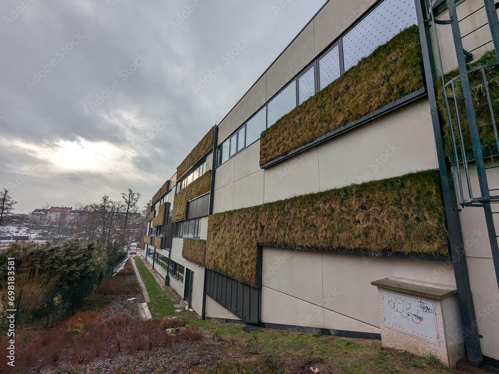 Panoramic view of the modern public library in Havlickuv Brod, Czech ...