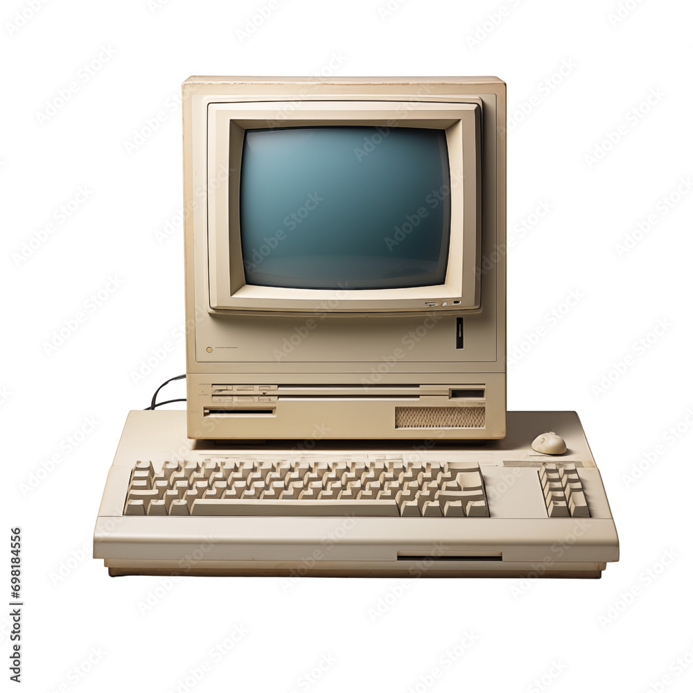 Old desktop computer on transparent background Stock Photo | Adobe Stock