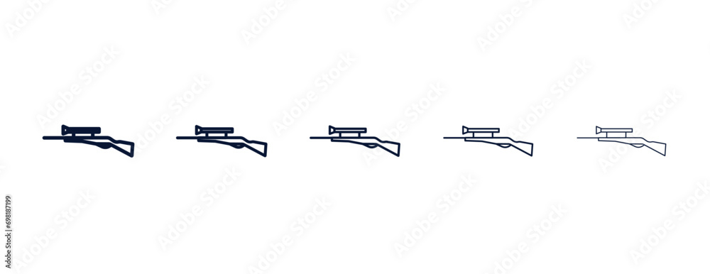sniper rifle outline icon. Black, bold, regular, thin, light icon from ...