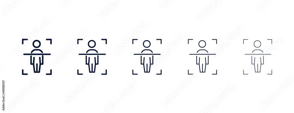 body scan outline icon. Black, bold, regular, thin, light icon from ...