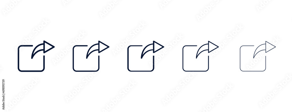 export arrow outline icon. Black, bold, regular, thin, light icon from user interface collection ...
