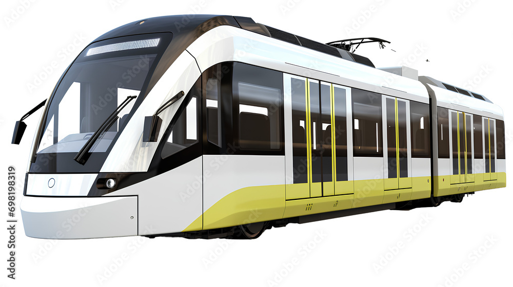 generative AI. Modern tram on transparent background PNG. Urban mass ...