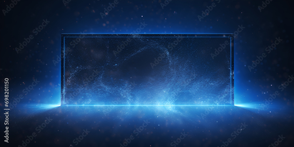 Abstract futuristic background of blue glowing blue technology hi tech ...