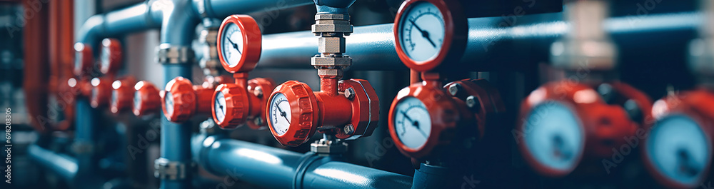 Water node. Pipes and fittings. control unit for water supply to the ...