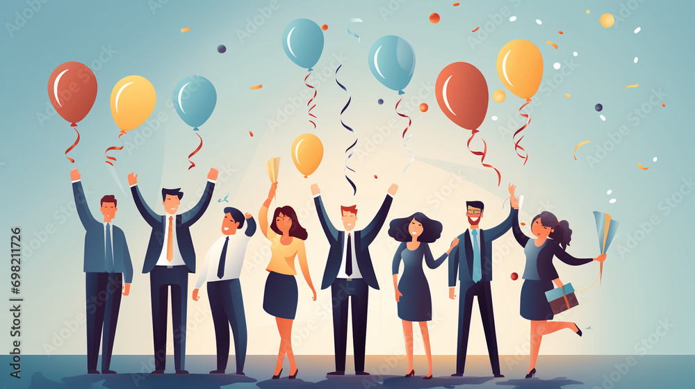 Employees Celebrating a Milestone or Achievement in the Workplace ...
