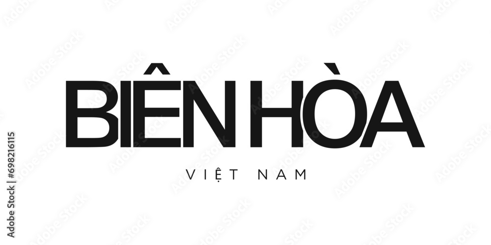 Bien Hoa in the Vietnam emblem. The design features a geometric style ...