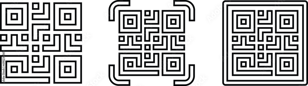 Scan QR code icon in flat. Digital scanning code. isolated on ...
