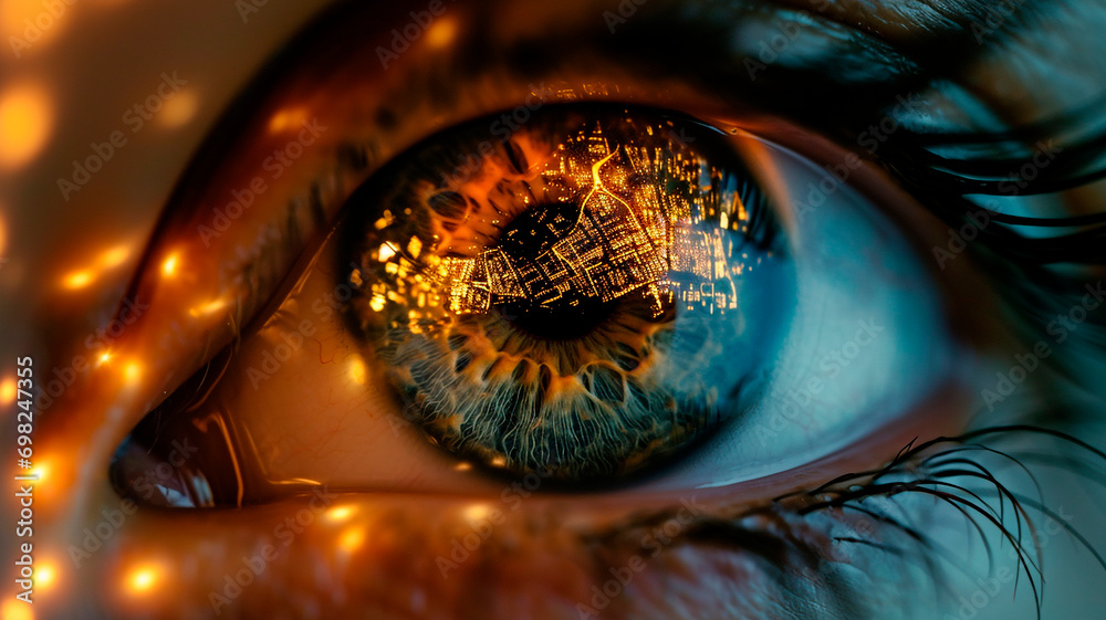 The human eye - decorated with a mesmerizing interweaving of iridescent ...