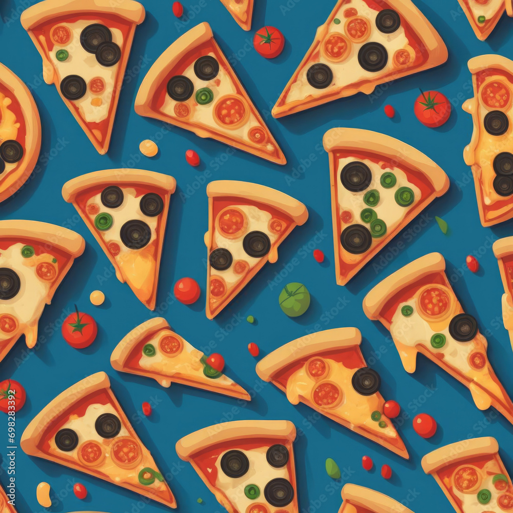 Italian Pizza Pop Art - Digital flat pop art style illustration of a ...