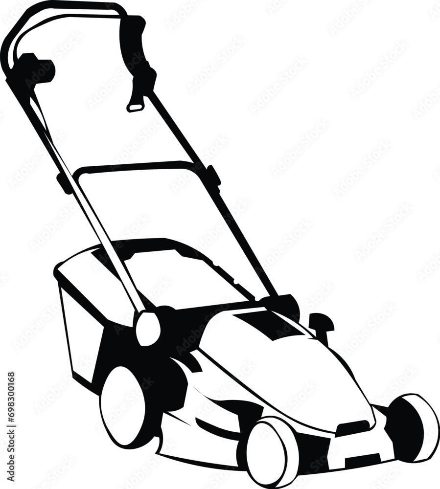Cartoon Black and White Isolated Illustration Vector Of A Push ...