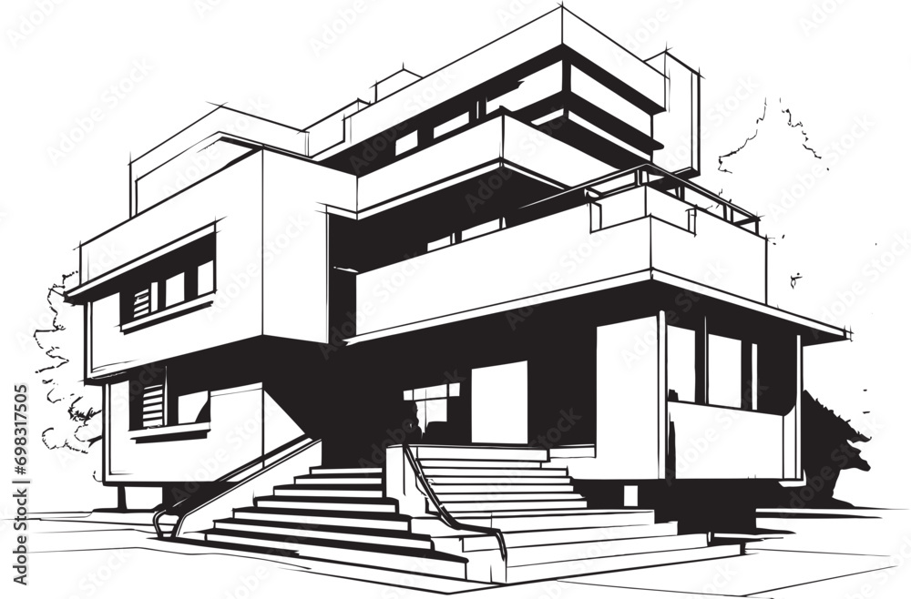 High Rise Living Icon Multi Floor House Idea Vector Logo Architectural ...