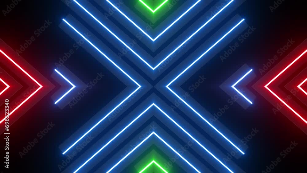 This stock motion graphic video of 4K Colored Dynamic Neon Loop with gentle overlapping curves ...