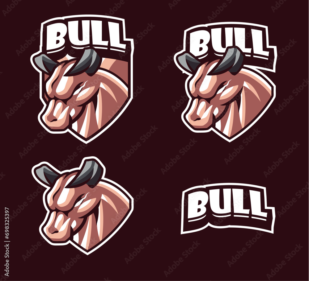 logo bull, logo head bull, illustration bull, head bull, logo esport ...