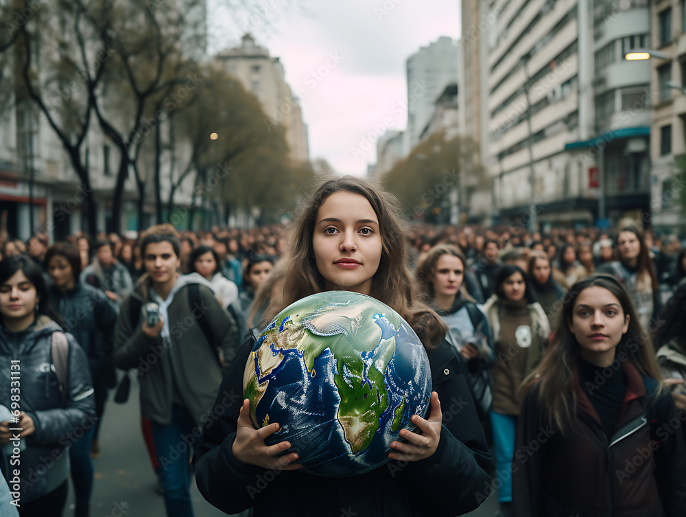 Manifestación de jóvenes ecologistas para proteger al planeta y al ...