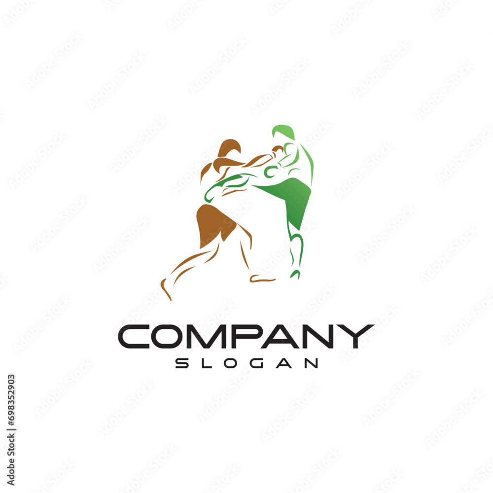 Kabaddi wrestling mma marital arts fighting logo design timeless emblem ...