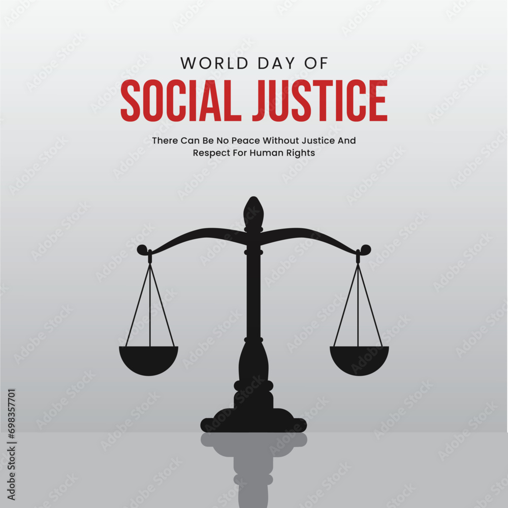 World Day of Social Justice, banner, poster, social media post, vector ...