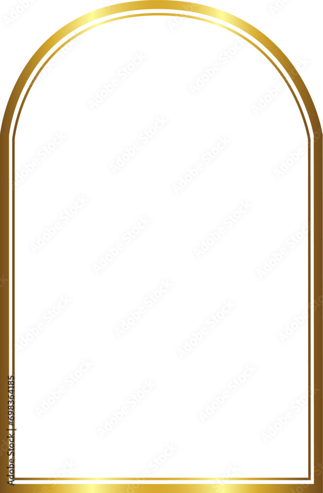 Round Arch rectangular frame architecture window door Gold picture ...