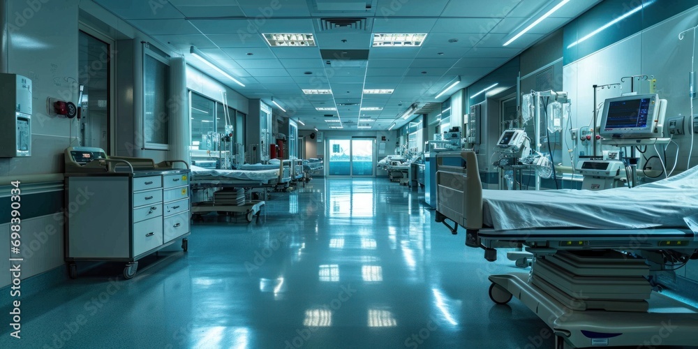 recovery ICU intensive care unit room ward with life support at ...