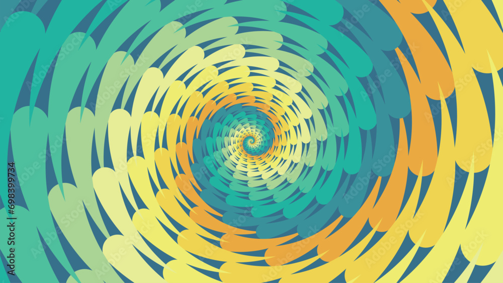 Abstarct spiral spinning rainbow vortex 3d background. This minimalist ...