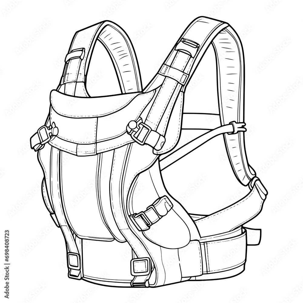 outline illustration of baby carrying for coloring page Stock Vector ...