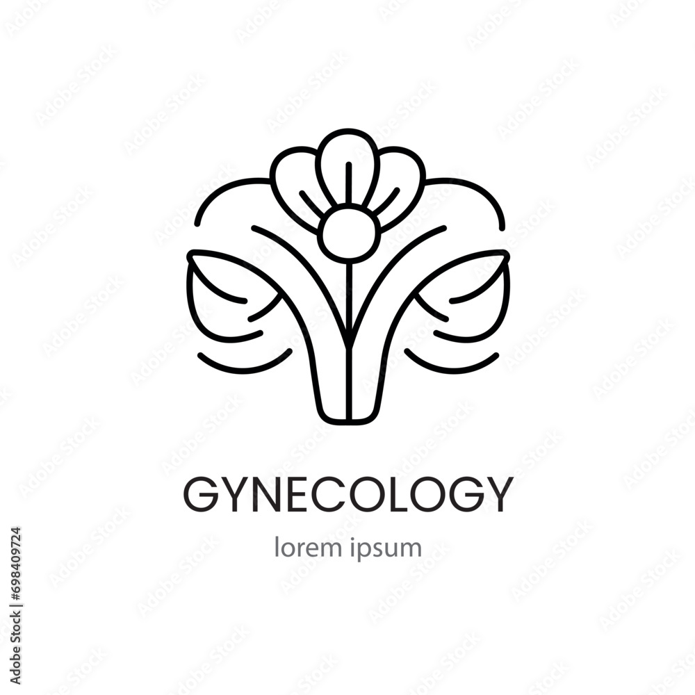 Vetor de Logo gynecology flower in the shape of the female reproductive ...
