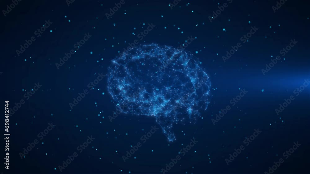 3D Futuristic AI Creation Artificial intelligence Digital brain, life brain, big data deep ...