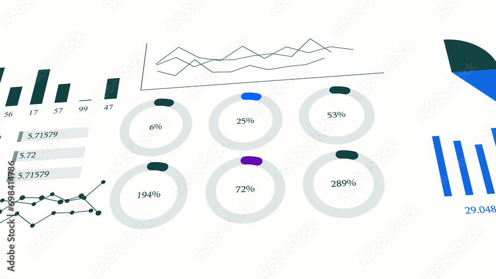 Graphs and pie charts slick, clean, elegant on white background great ...