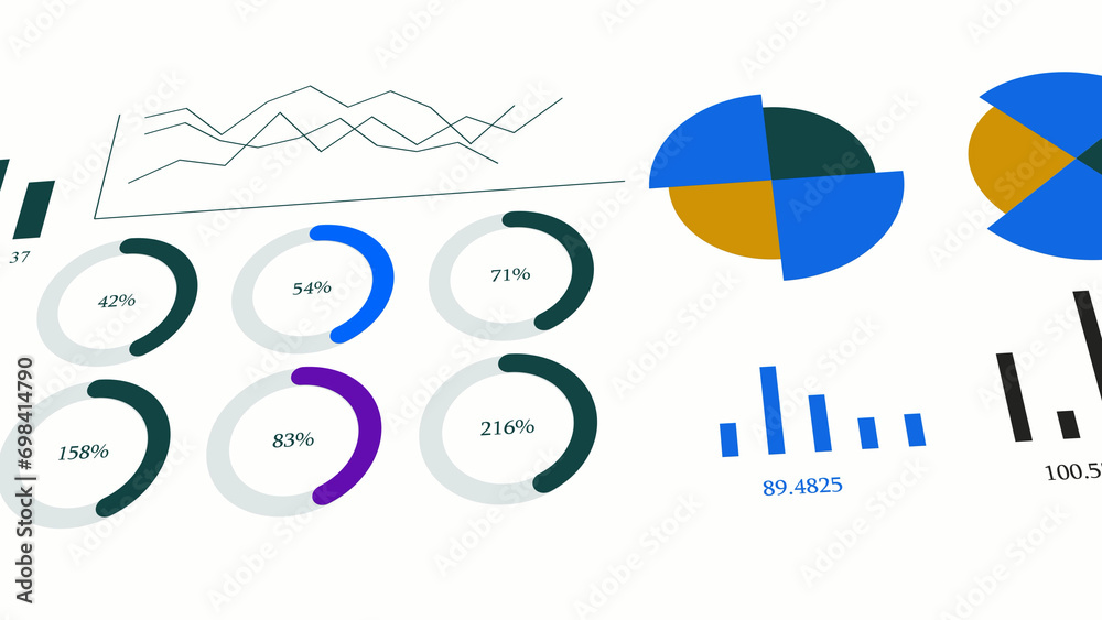 Graphs and pie charts slick, clean, elegant on white background great ...