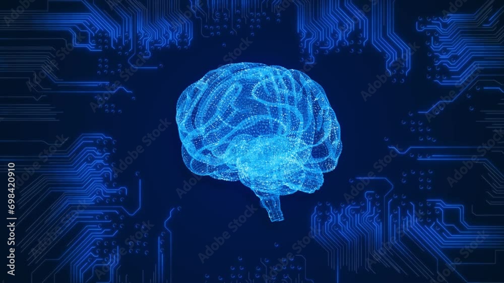 Artificial Intelligence creating. Abstract concept of cyber technology ...