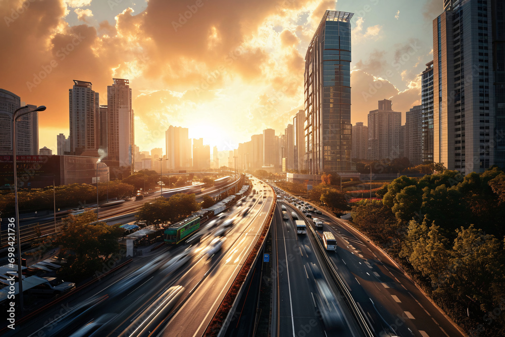 dynamic and bustling nature of rapid urban development: towering ...