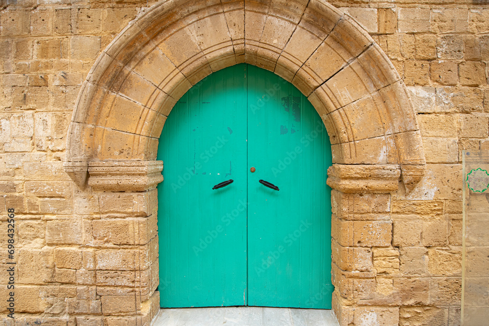 Old historical colorful doors and shutters made of wrought iron and ...