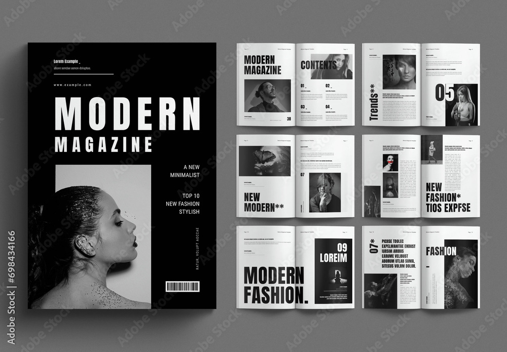 Modern Magazine Template Design Layout Stock Template | Adobe Stock