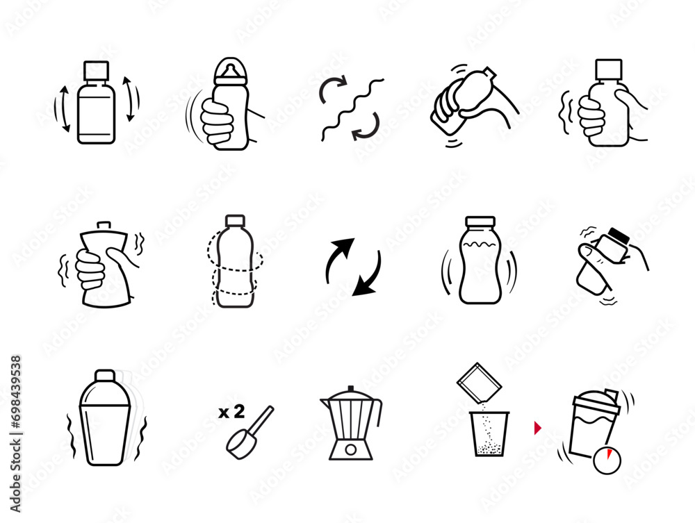 Shake icons set. Vector elements isolated on white background with high ...