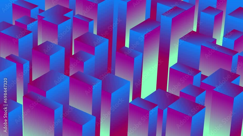 3D animation cubes motion graphics movement wiggle shapes retro ...