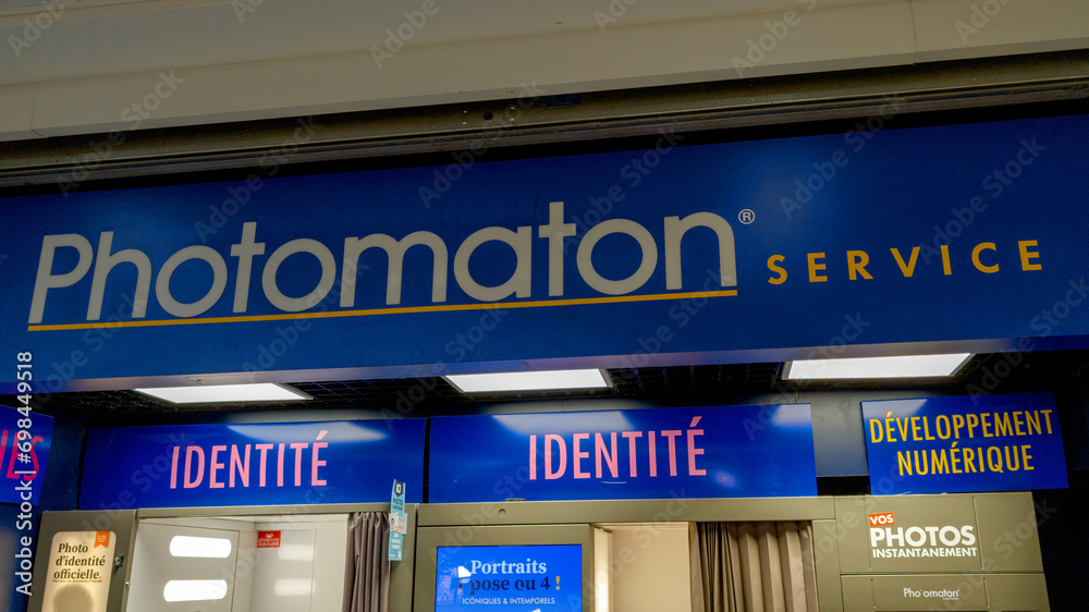 photomaton service brand sign and text logo of terminal machine for ...